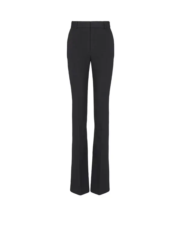 Balmain Straight-leg Grain De Poudre Trousers