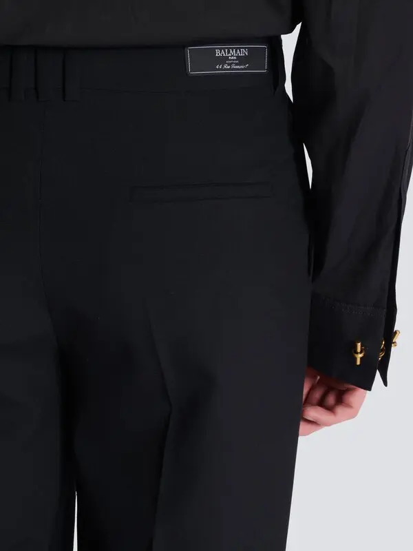 Balmain Wool Straight-leg Trousers