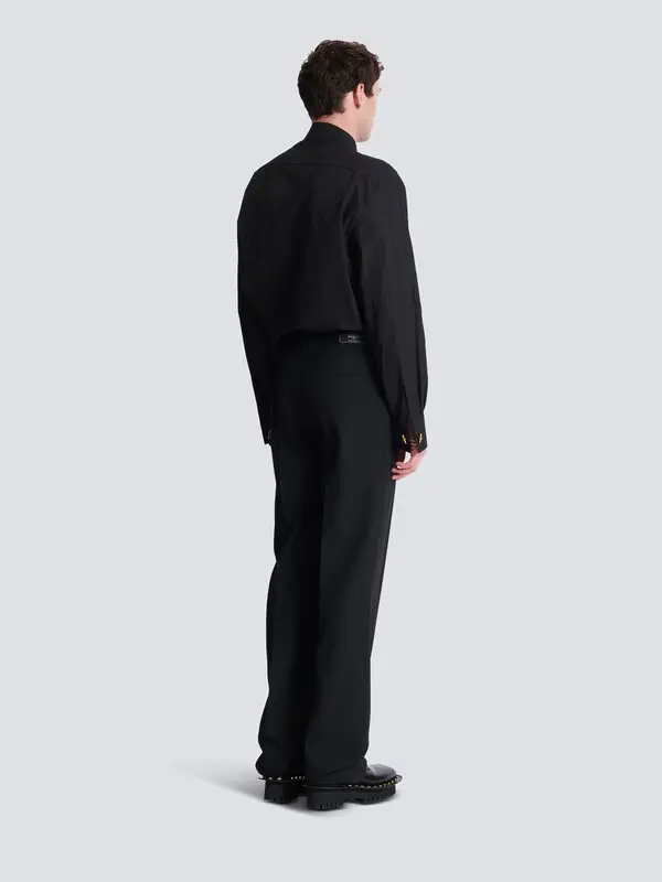 Balmain Wool Straight-leg Trousers