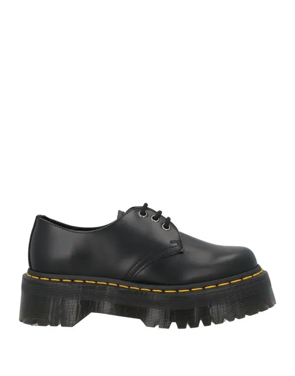 Dr. Martens Leather Lace-up Shoes With Block Heel And Lug Sole - Black