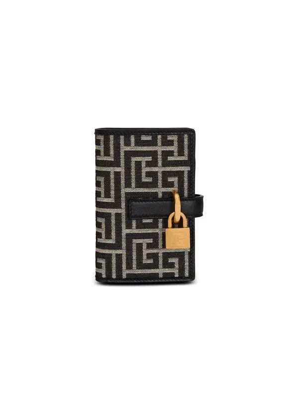 Balmain Pulse Holder Monogram Jacquard Card Holder - Black