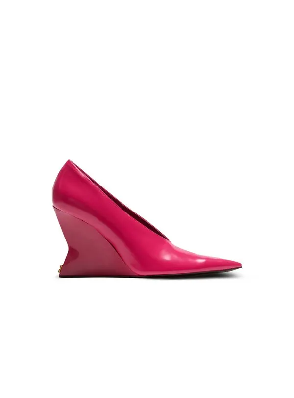 Balmain Lambskin Wedge Pumps - Pink