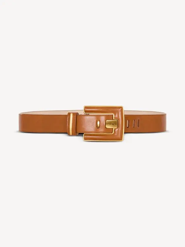 Balmain Anthem Calfskin Leather Belt