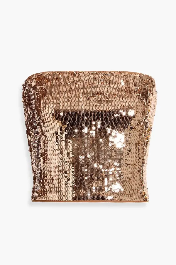 Alice + Olivia Vivi Cropped Sequined Top