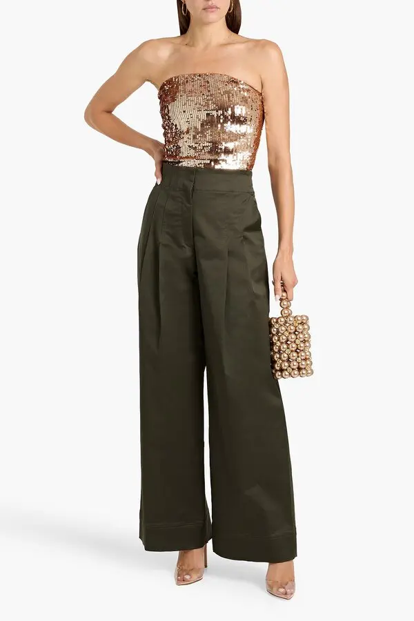 Alice + Olivia Vivi Cropped Sequined Top