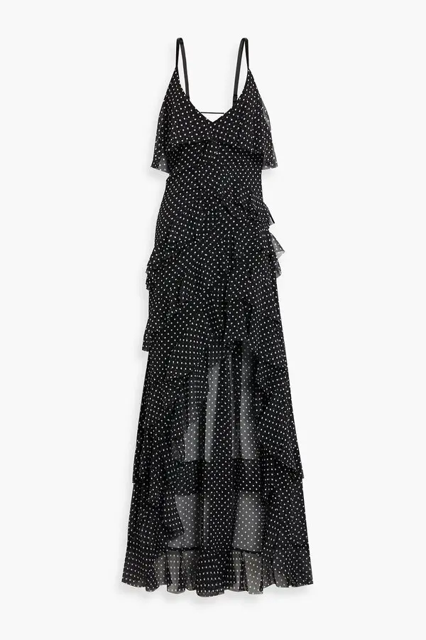 Alice + Olivia Laverne Ruffled Polkadot Maxi Dress