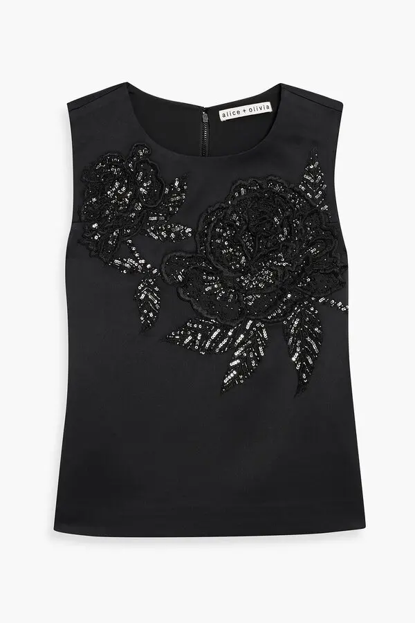 Alice + Olivia Alice Olivia Amal Embellished Twill Top