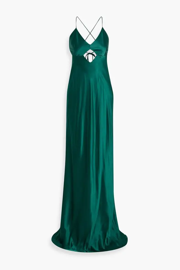 slim fit dress slacks Aspen Midi Dress - Deep Red Satin Slip Dress main image 1