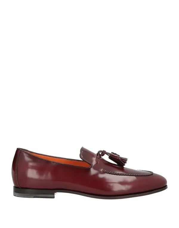 Santoni Men\'s Oxblood Leather Tassel Loafers Santoni Tassel Loafers Burgundy Leather Whipstitch Dress  main image 3