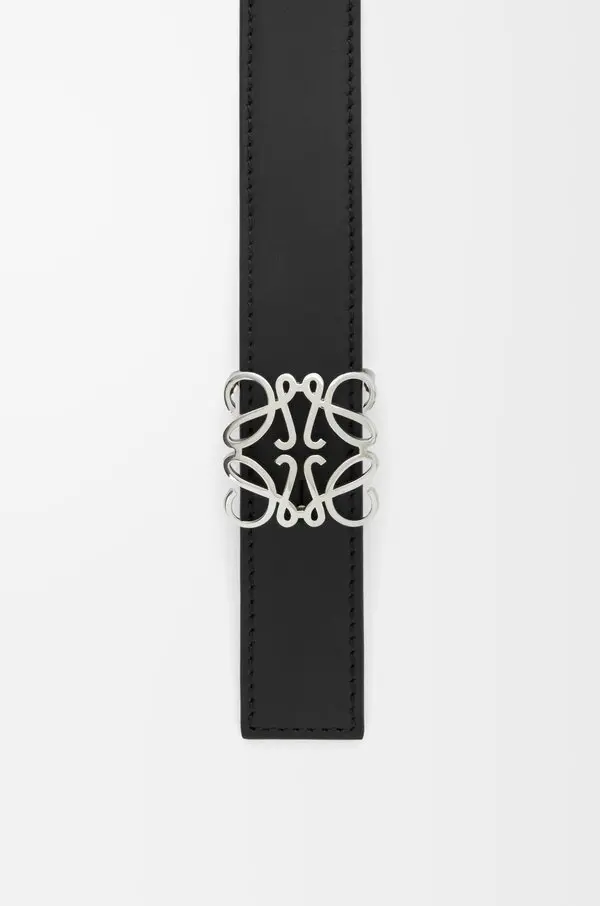 Loewe Reversible Anagram Bombé Belt - Black/burgundy