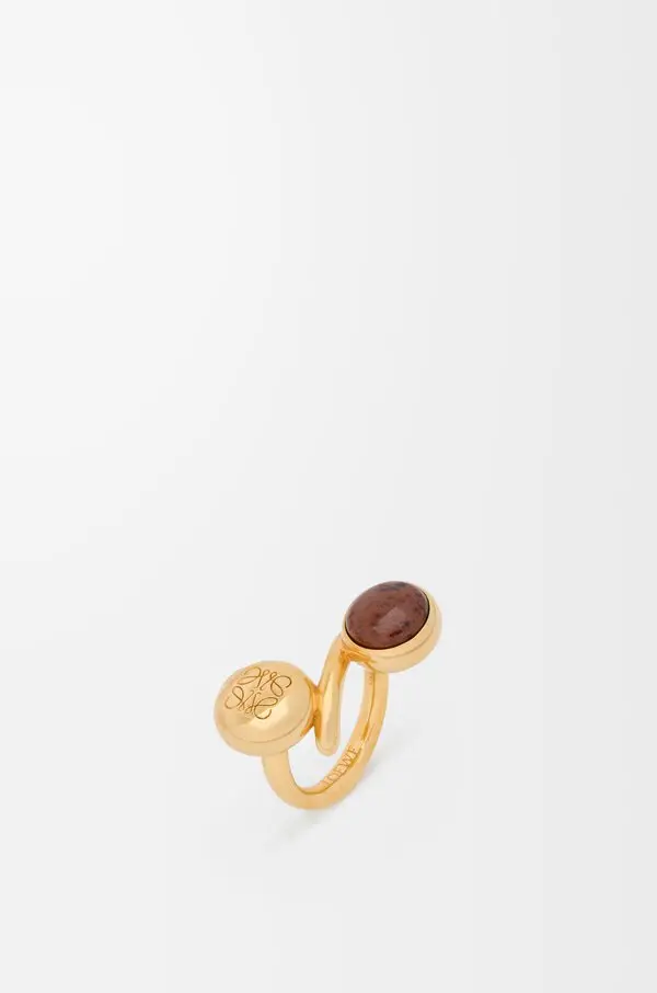 Loewe Anagram Pebble Ring - Gold/red