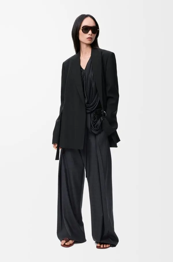 Loewe Belted Wool Trousers