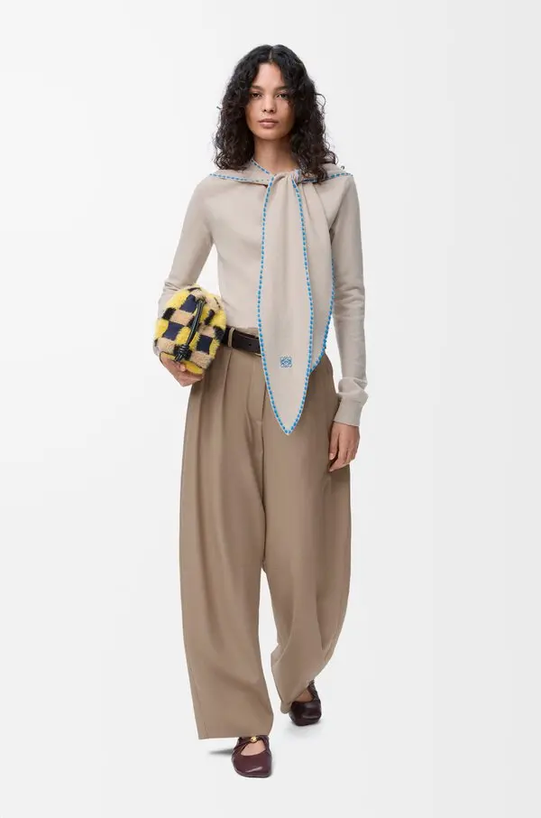 Loewe Barrel Trousers In Wool - Sand
