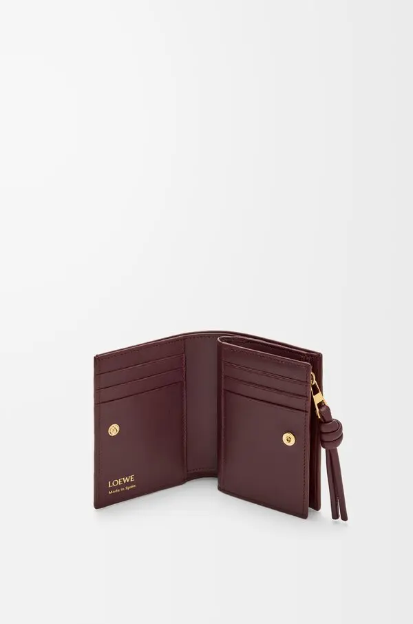 Loewe Knot Compact Wallet In Hagfish - Dark Burgundy