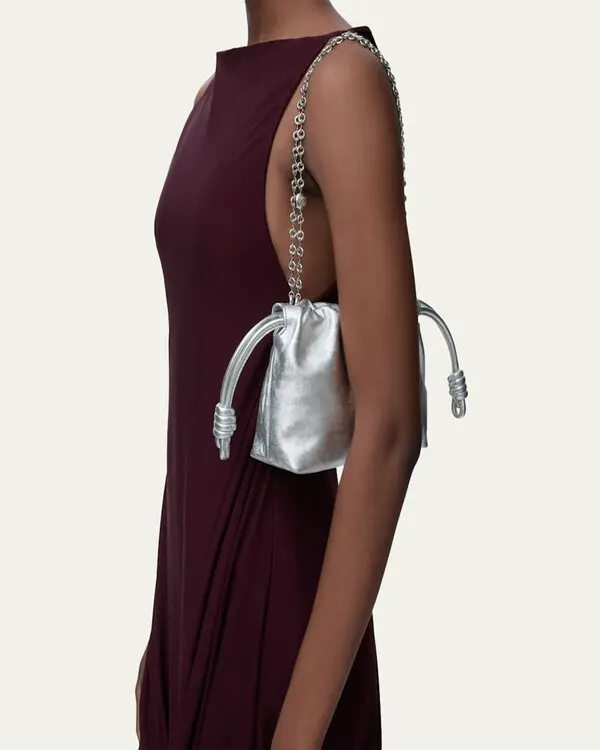Loewe Flamenco Clutch Bag - Silver