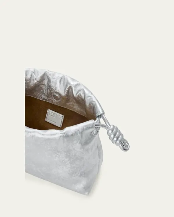 Loewe Flamenco Clutch Bag - Silver