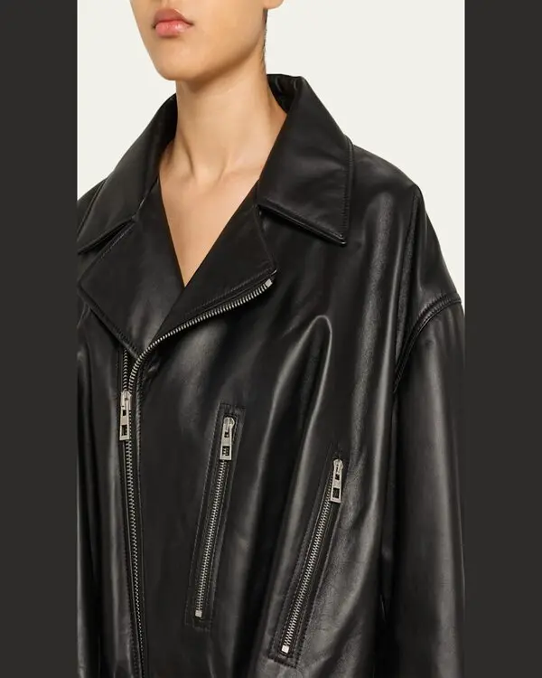 Loewe Short Nappa Lambskin Biker Jacket - Black