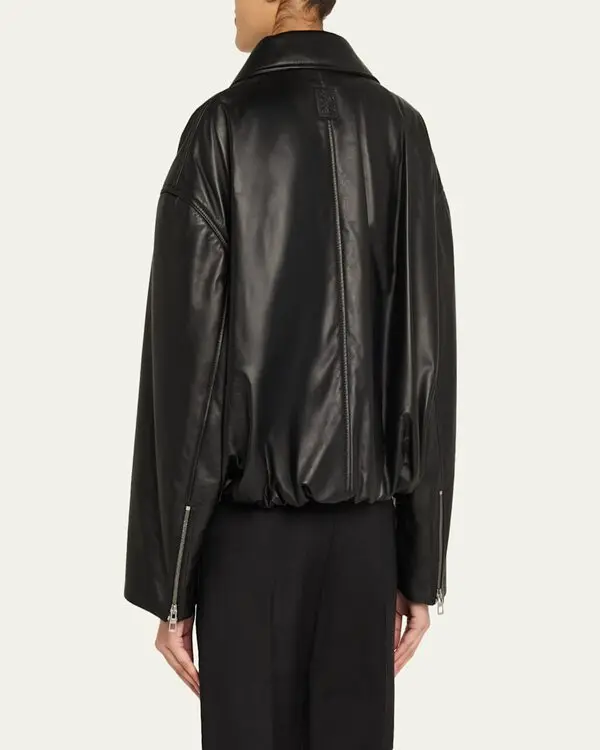 Loewe Short Nappa Lambskin Biker Jacket - Black