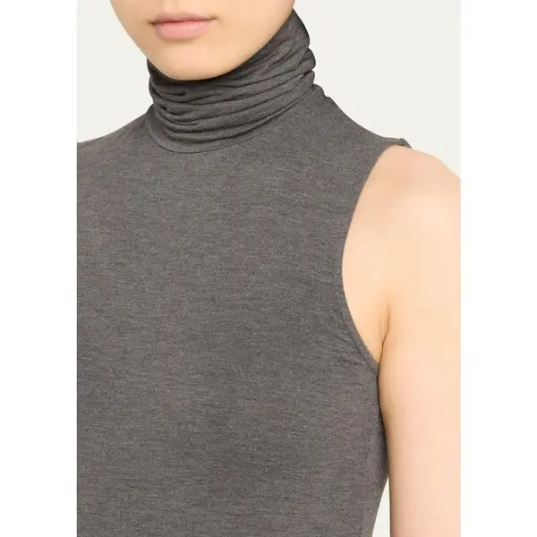 Majestic Filatures Soft Touch Sleeveless Stretch Turtleneck - Black
