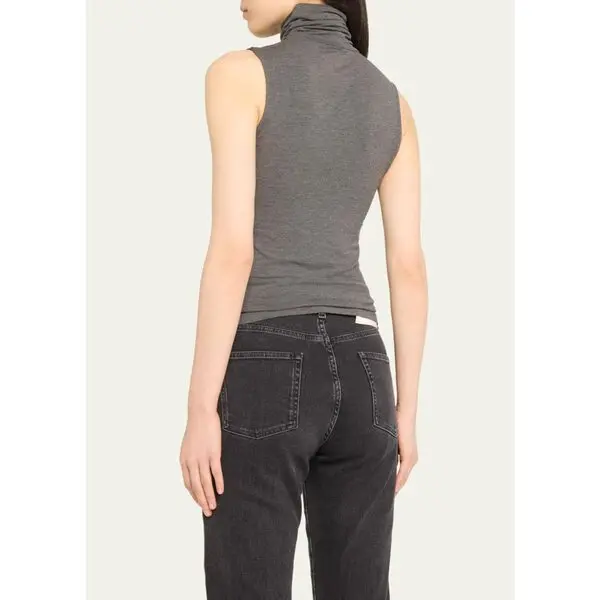 Majestic Filatures Soft Touch Sleeveless Stretch Turtleneck - Black