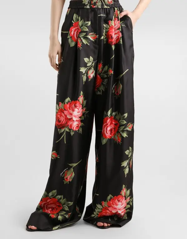 Dolce & Gabbana Floral Print Wide Trousers