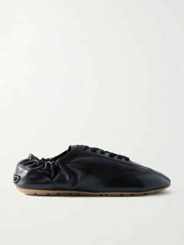 Saint Laurent Lewis Full-grain Leather Sneakers - Black