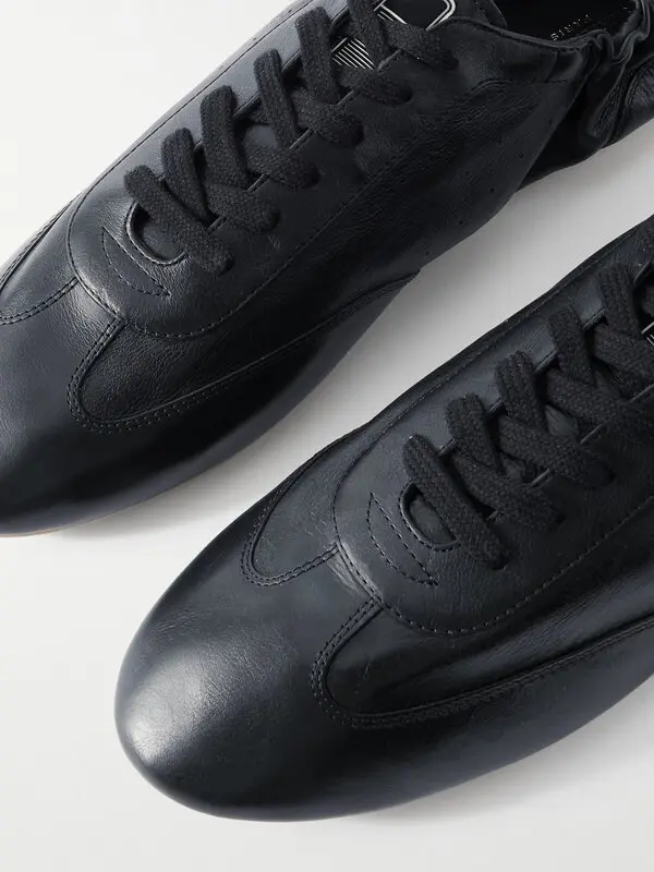 Saint Laurent Lewis Full-grain Leather Sneakers