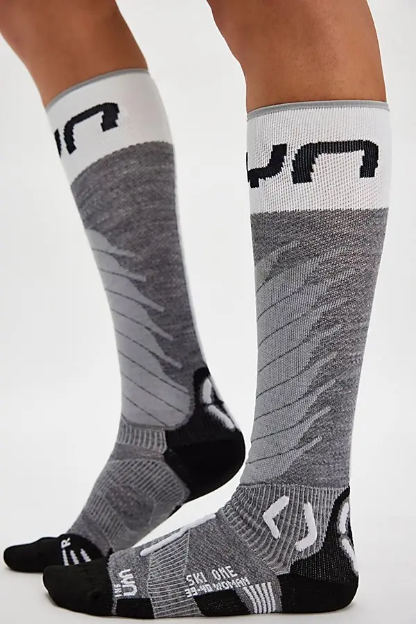 Uyn Merino Ski Knee-high Socks - Grey Melange/white