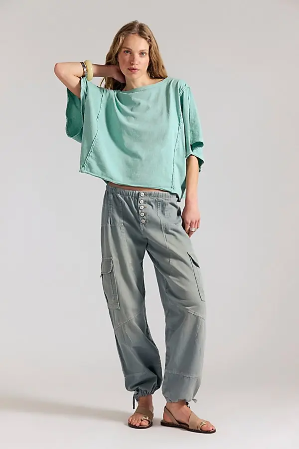 Free People We The Free Wallflower Pull-on Jeans - Laurel Green
