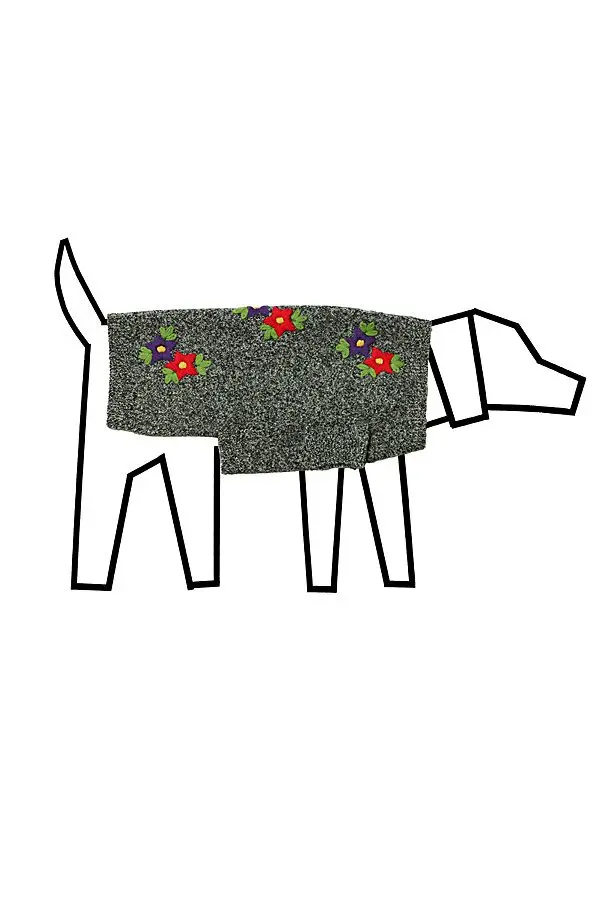 WARE OF THE DOG Embroidered Flower Merino Wool Sweater