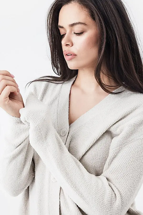 Free People Oversized Ribbed Buttoned Cardigan - Bone