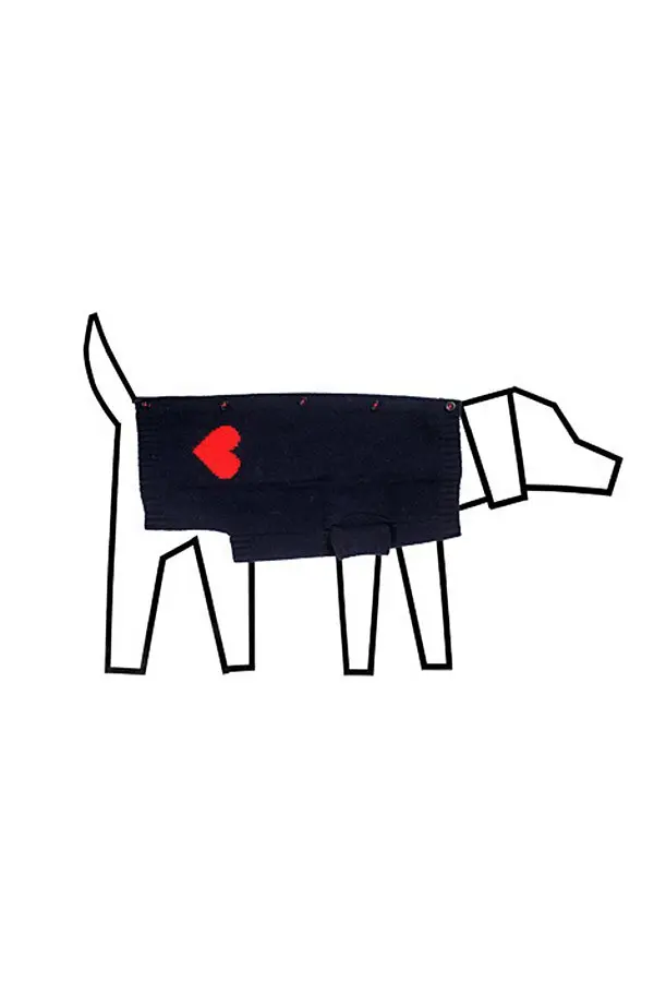 WARE OF THE DOG Heart Cardigan - Navy