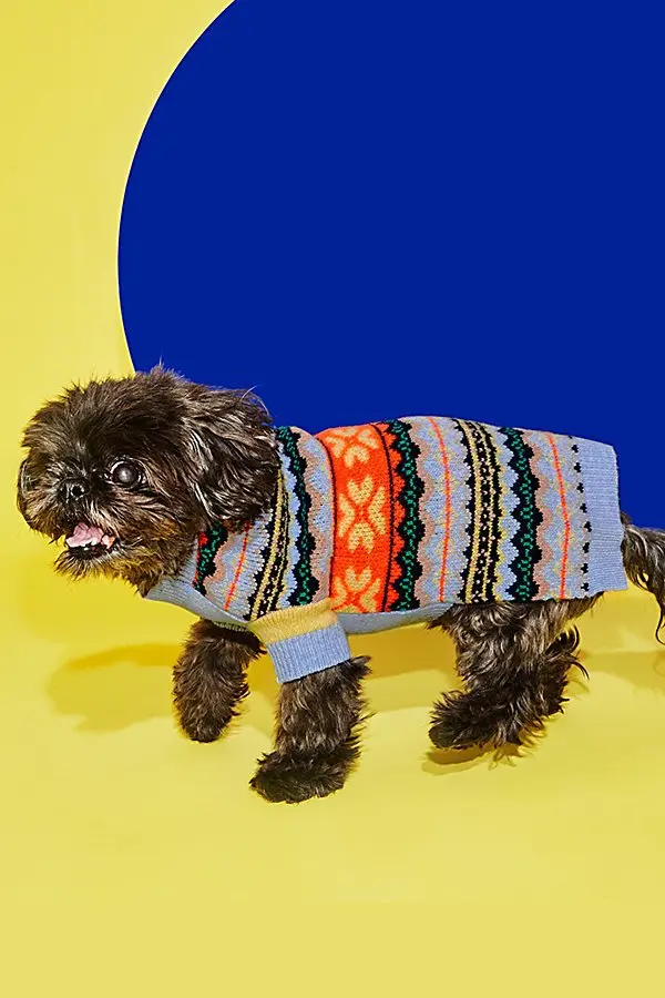WARE OF THE DOG Fairisle Floral Sweater - Multicolor