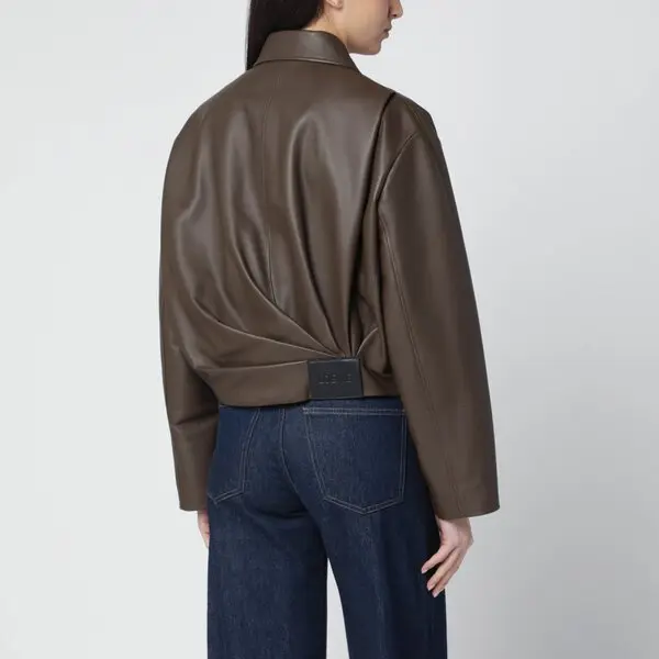 Loewe Leather Zip Bomber - Green
