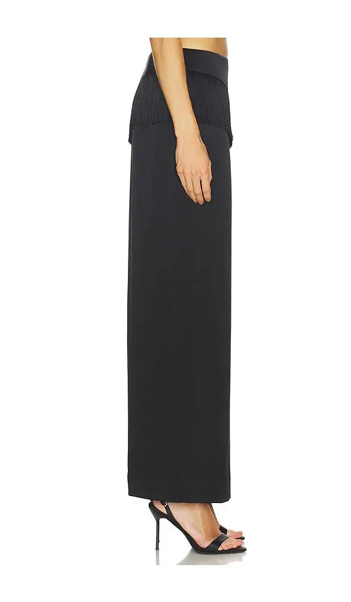 SRG Sandra Silk Maxi Skirt With Fringe Detail