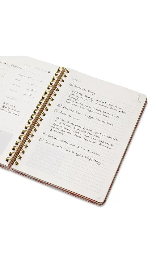 Papier Lobster Gingham Spiral Recipe Journal