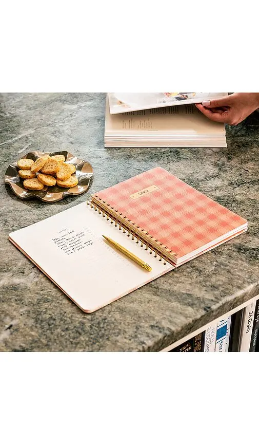 Papier Lobster Gingham Spiral Recipe Journal