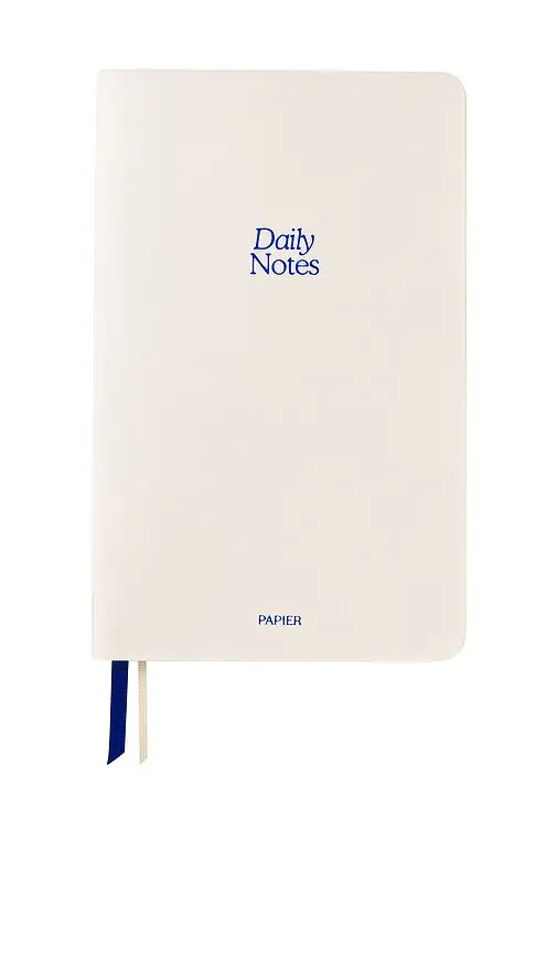 Papier Daily Notes Soft Faux Leather Lined Notebook In Cream - Off White
