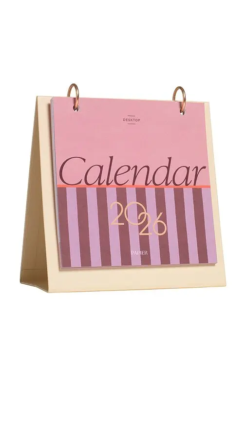 Papier Modern Type Desk Calendar In Pink - N,a