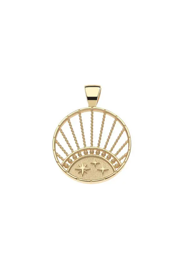 JANE WIN Rising Sun Cutout Pendant - Gold