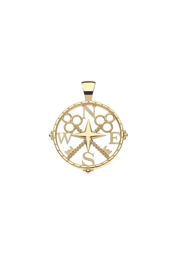 JANE WIN Forever Jw Cutout Pendant Coin - Gold