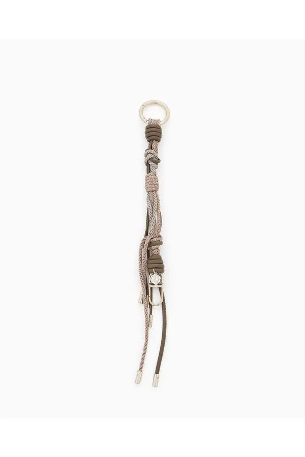 Giorgio Armani Rope And Leather Keyring - Brown