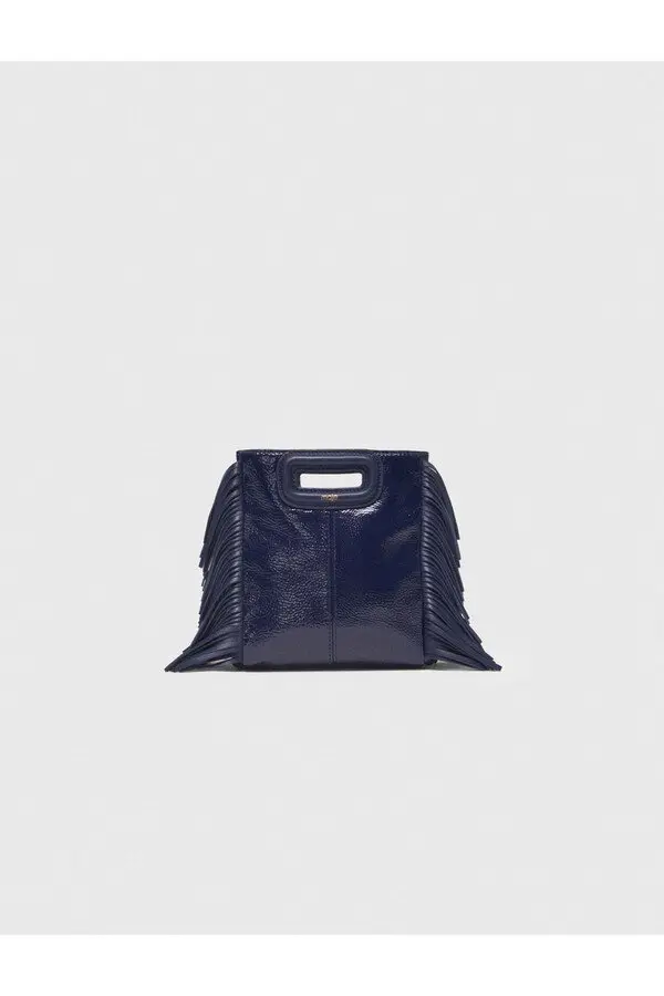Maje M Mini Bag In Naplak Leather - Navy