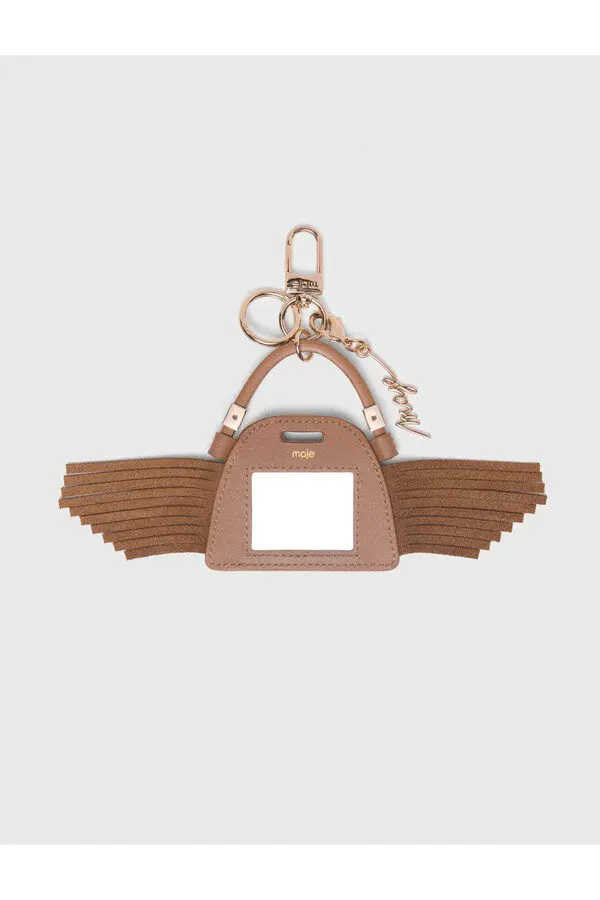 Maje Miss M Mini Mirror Bag Charm - Natural