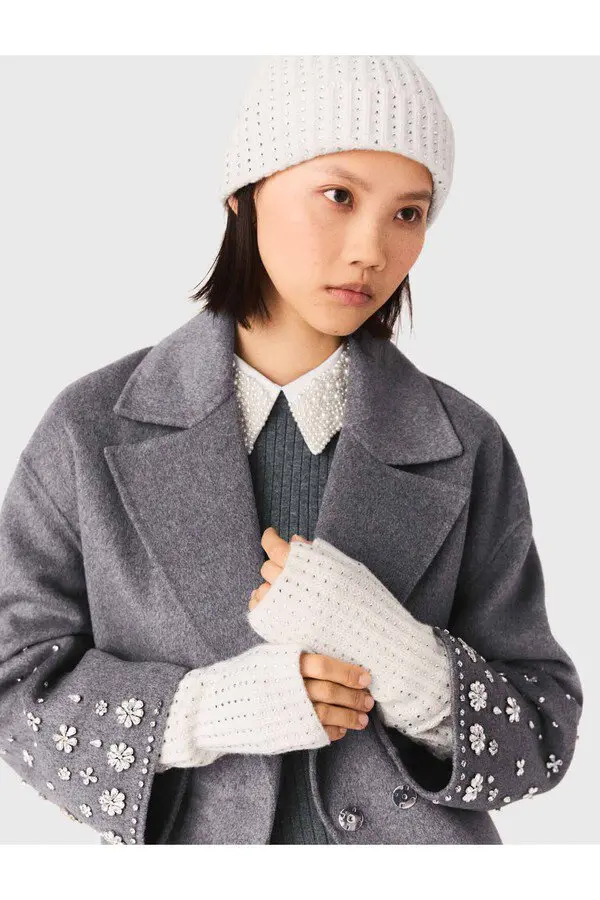 Maje Wool And Rhinestone Mittens