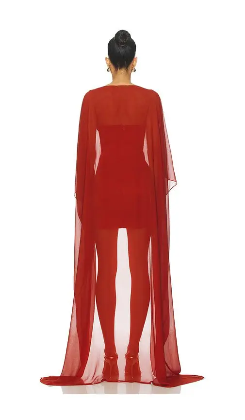 LOVERS AND FRIENDS Mini Dress With Draped Overlay And Exaggerated Sleeves
