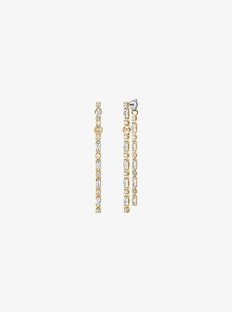 Michael Kors Pavé Baguette Drop Earrings - Gold