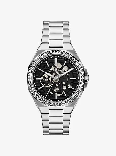Michael Kors Oversized Callum Pavé Topring Watch - Silver