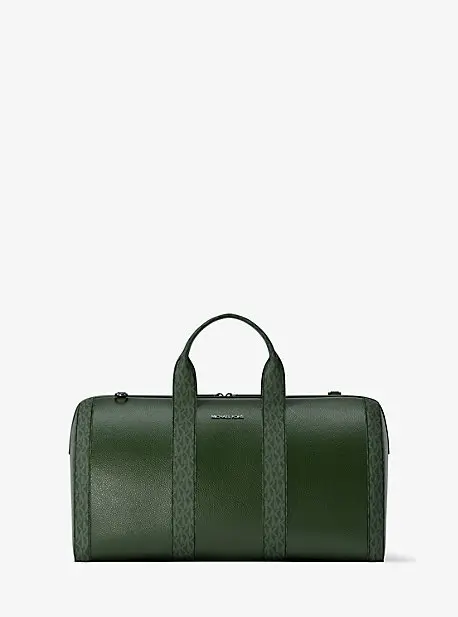 Michael Kors Pebbled Leather And Signature Logo Duffle Bag - Green