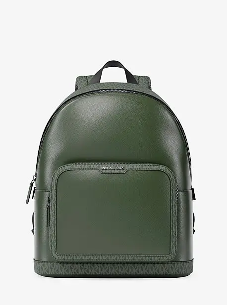 Michael Kors Cooper Medium Pebbled Leather And Signature Logo Commuter Backpack - Green
